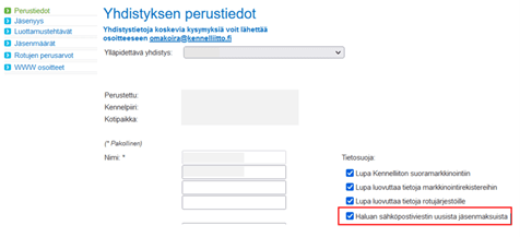 Yhdistysten jäsenmaksun maksaminen | Suomen Kennelliitto